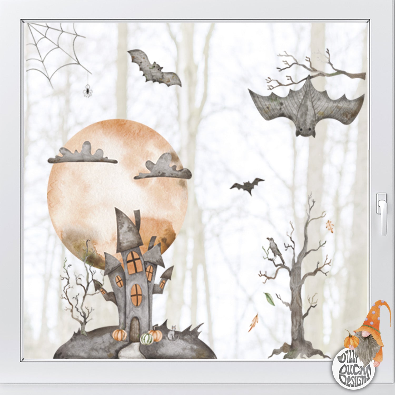WINDOW FILM | Autumn | Haunted House Collection – Dizzy Duck Designs