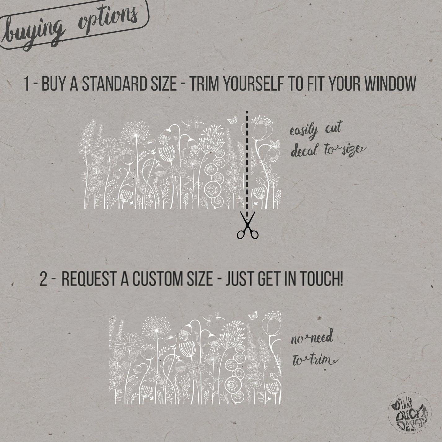 Flowers Border Window Decal – Dizzy Duck Designs