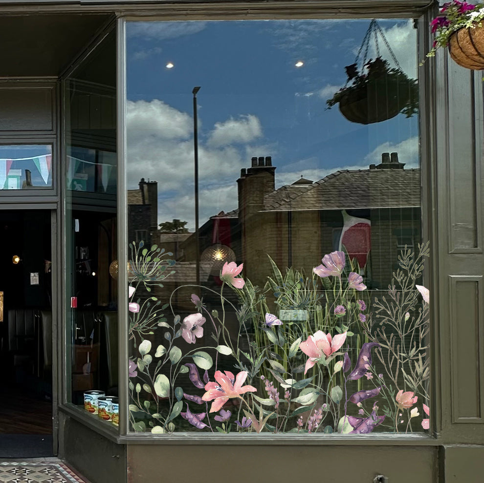Summer Flowers Shop Window Decal Border (Bottom) – Dizzy Duck Designs