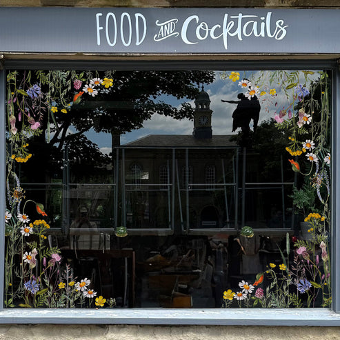 Botanical Meadow Flowers Shop Window Decal Corners – Dizzy Duck Designs