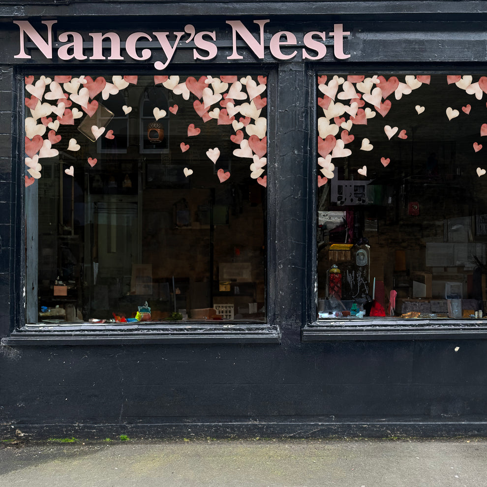 Valentines Hearts Window Decal Corner - Red – Dizzy Duck Designs