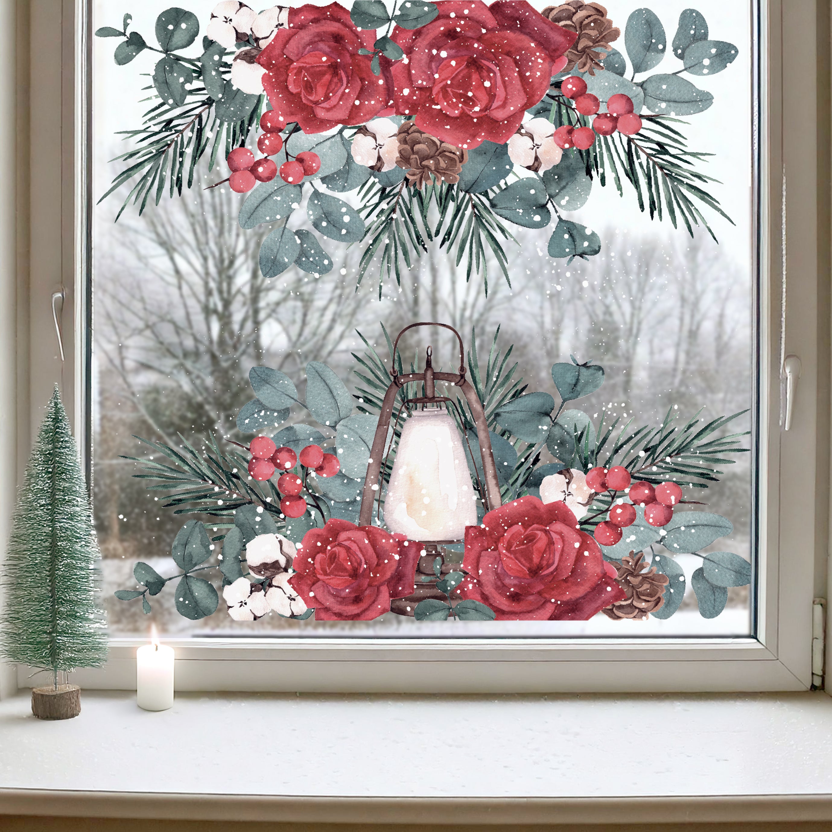 Winter Roses Window Decal – Dizzy Duck Designs