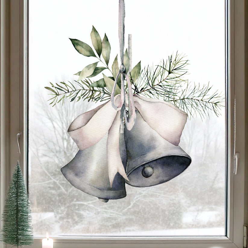 Christmas Bells & Holly Window Decal – Dizzy Duck Designs