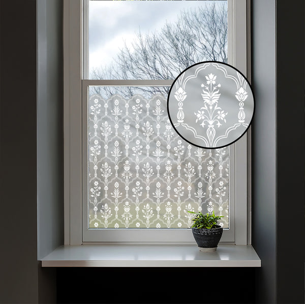 Hamedan Frosted Window Privacy Film Border – Dizzy Duck Designs
