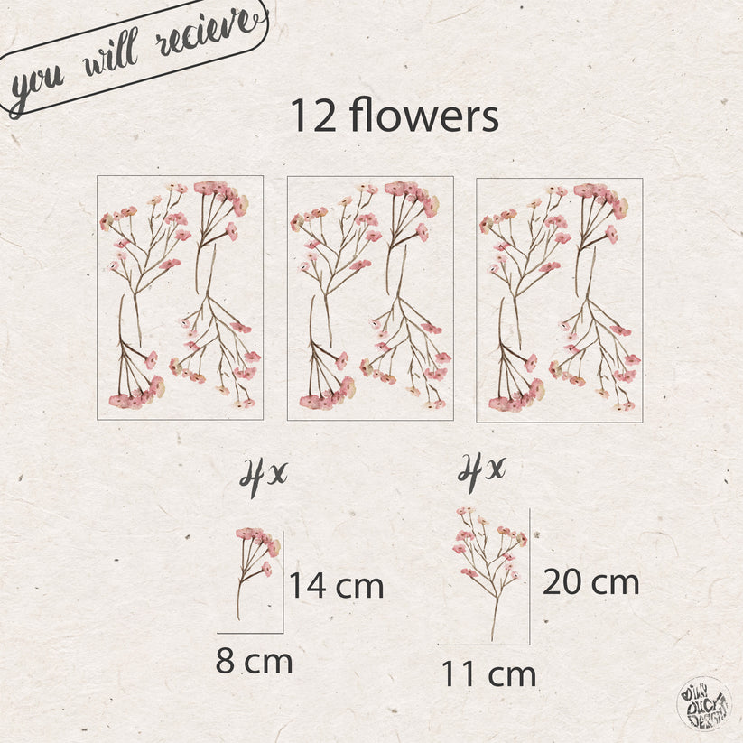 Pastel Pink Flower Wall Decal Set – Dizzy Duck Designs