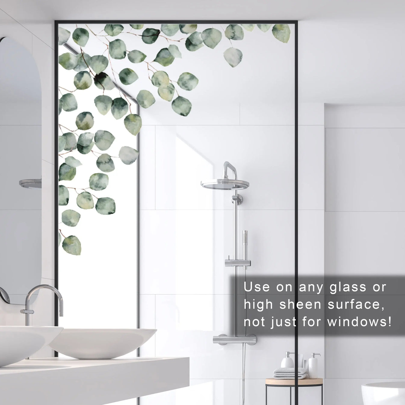 2x Eucalyptus Corner Window Decals – Dizzy Duck Designs