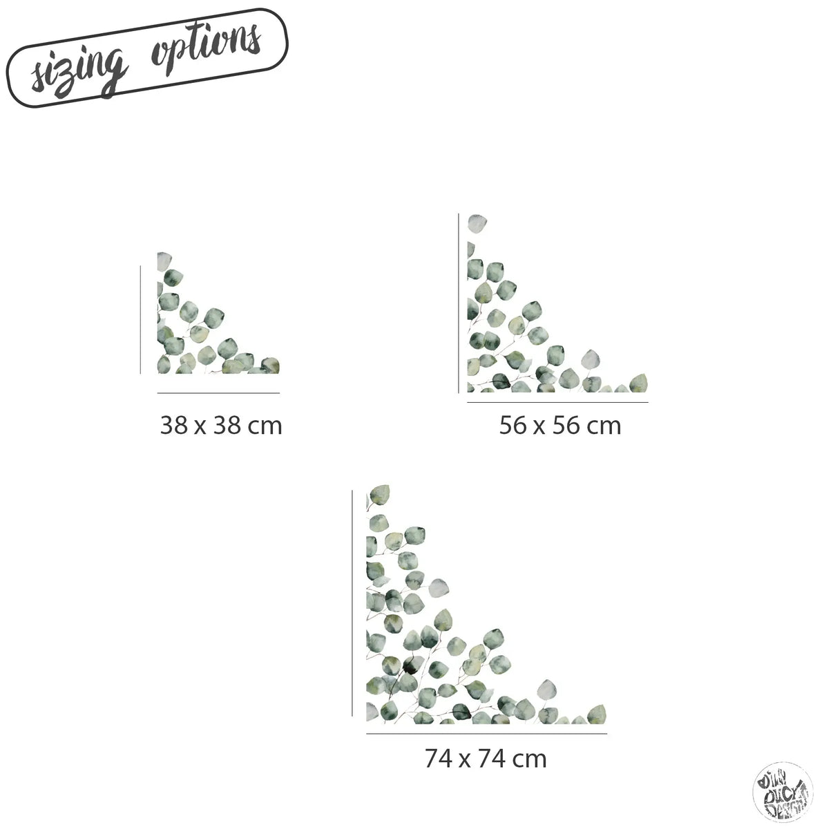 2x Eucalyptus Corner Window Decals – Dizzy Duck Designs