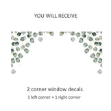 2x Eucalyptus Corner Window Decals – Dizzy Duck Designs