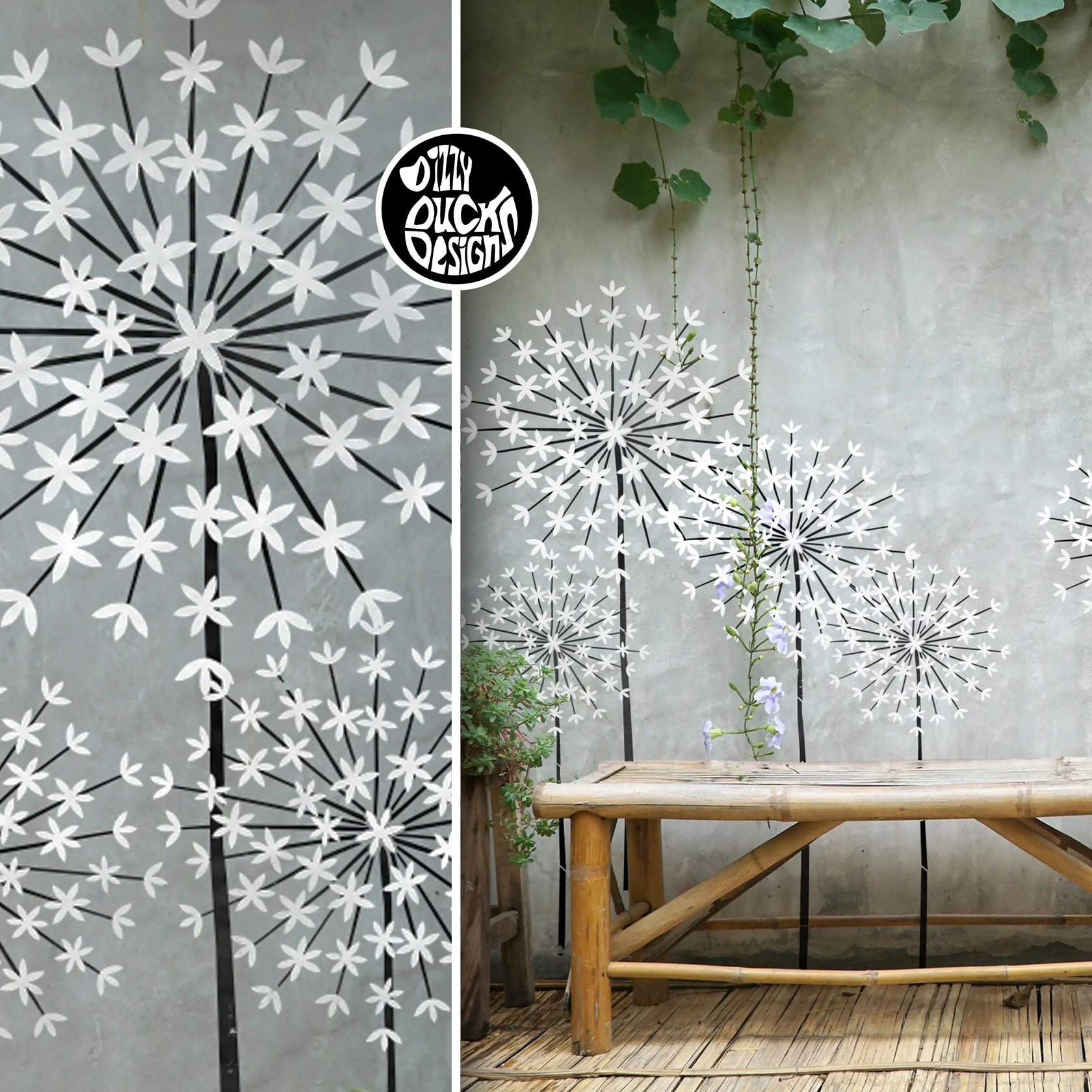 Allium Flower Stencils – Dizzy Duck Designs