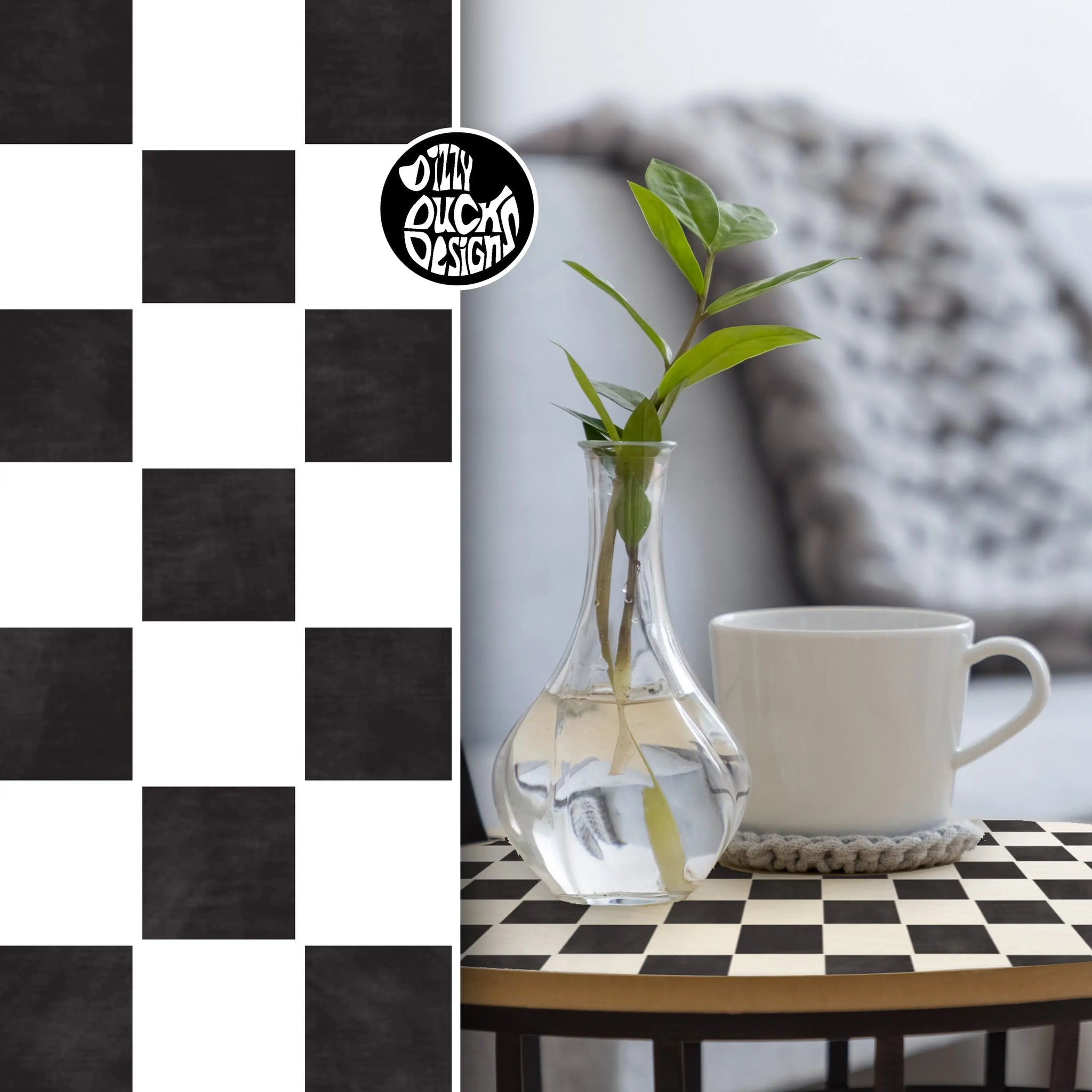 Checkerboard Square Furniture Stencil – Dizzy Duck Designs