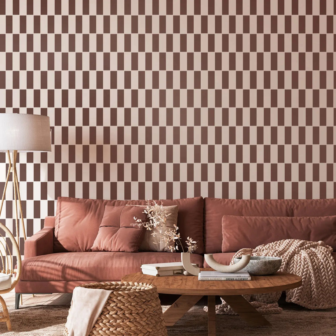 Checkerboard Wall Floor Stencil Rectangle – Dizzy Duck Designs