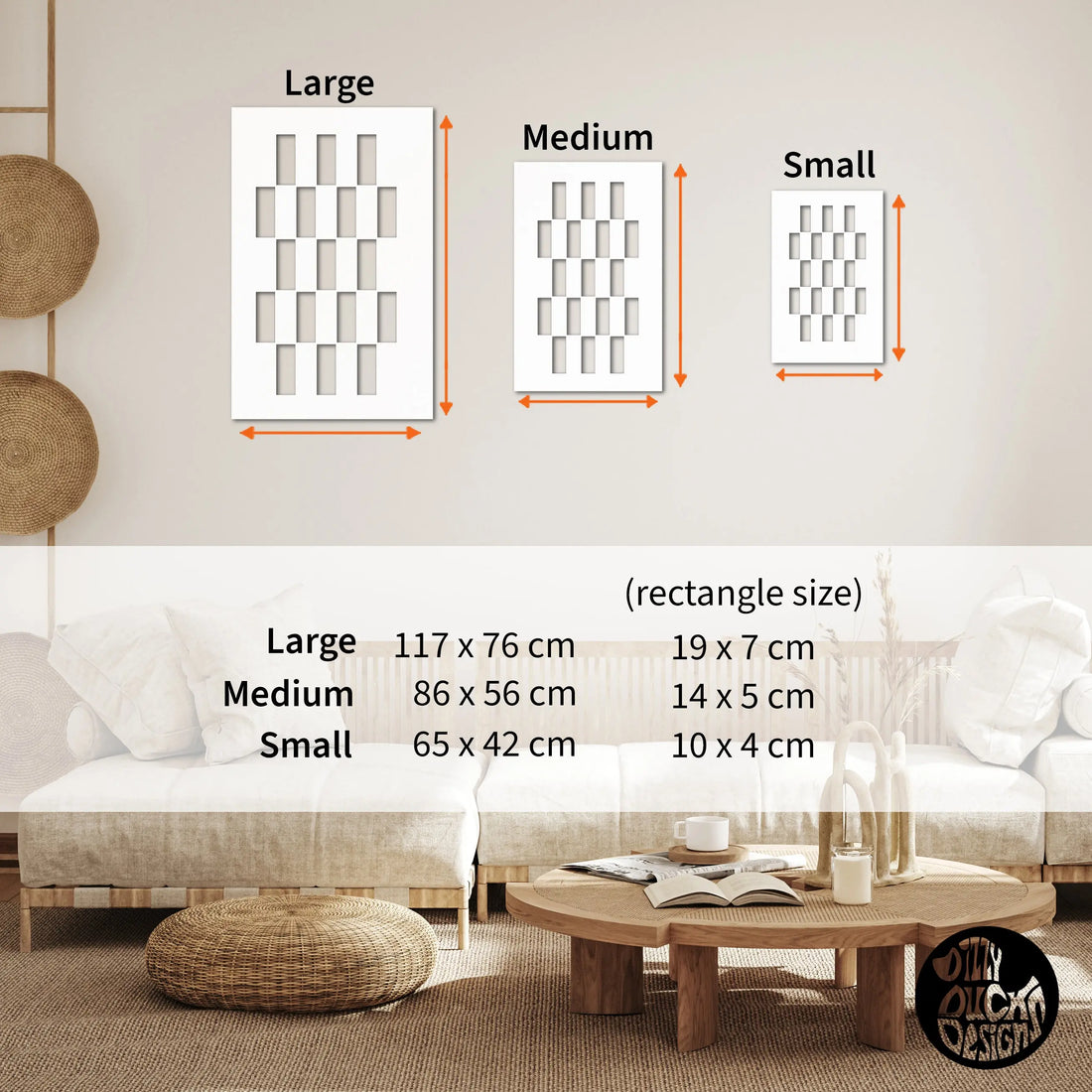 Checkerboard Wall Floor Stencil Rectangle – Dizzy Duck Designs