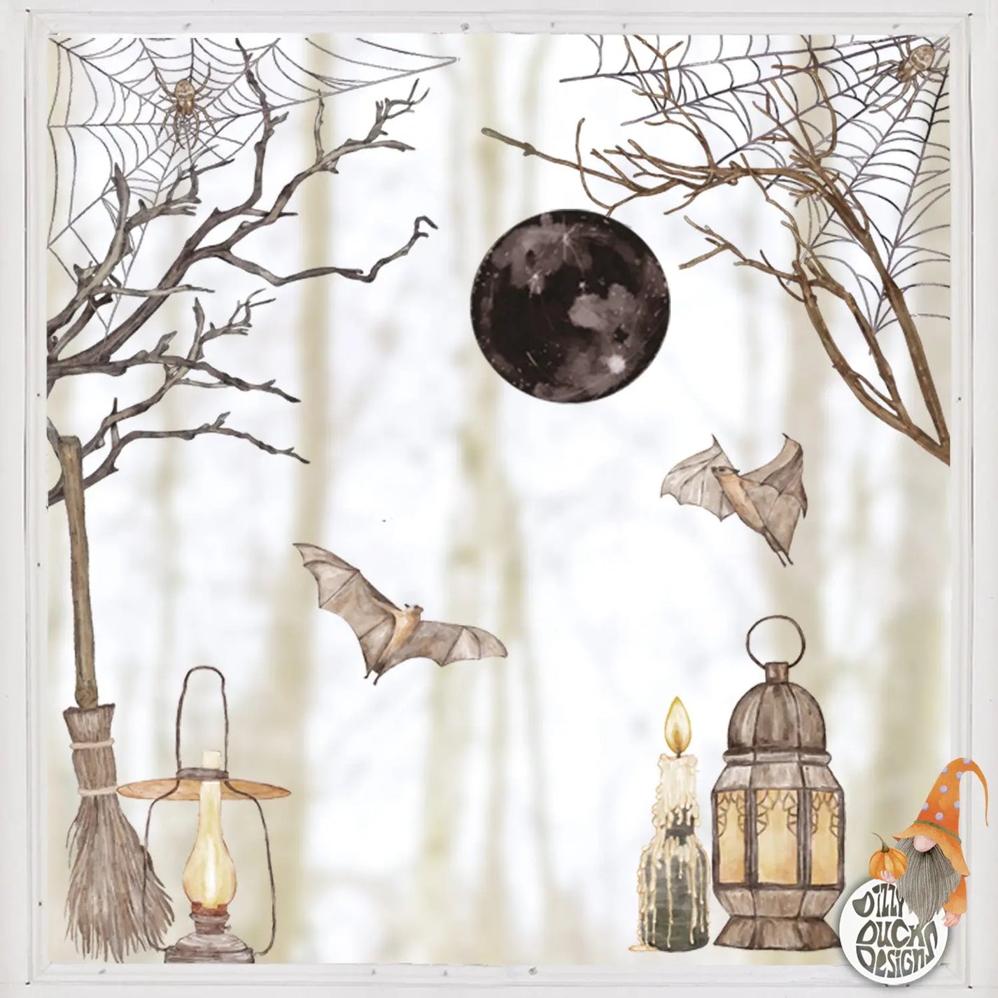 Halloween Web Window Decal Corner Set – Dizzy Duck Designs