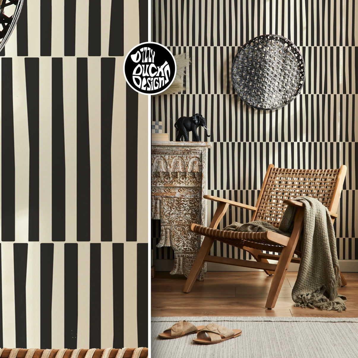 Humbug Stripe Wall Stencil – Dizzy Duck Designs