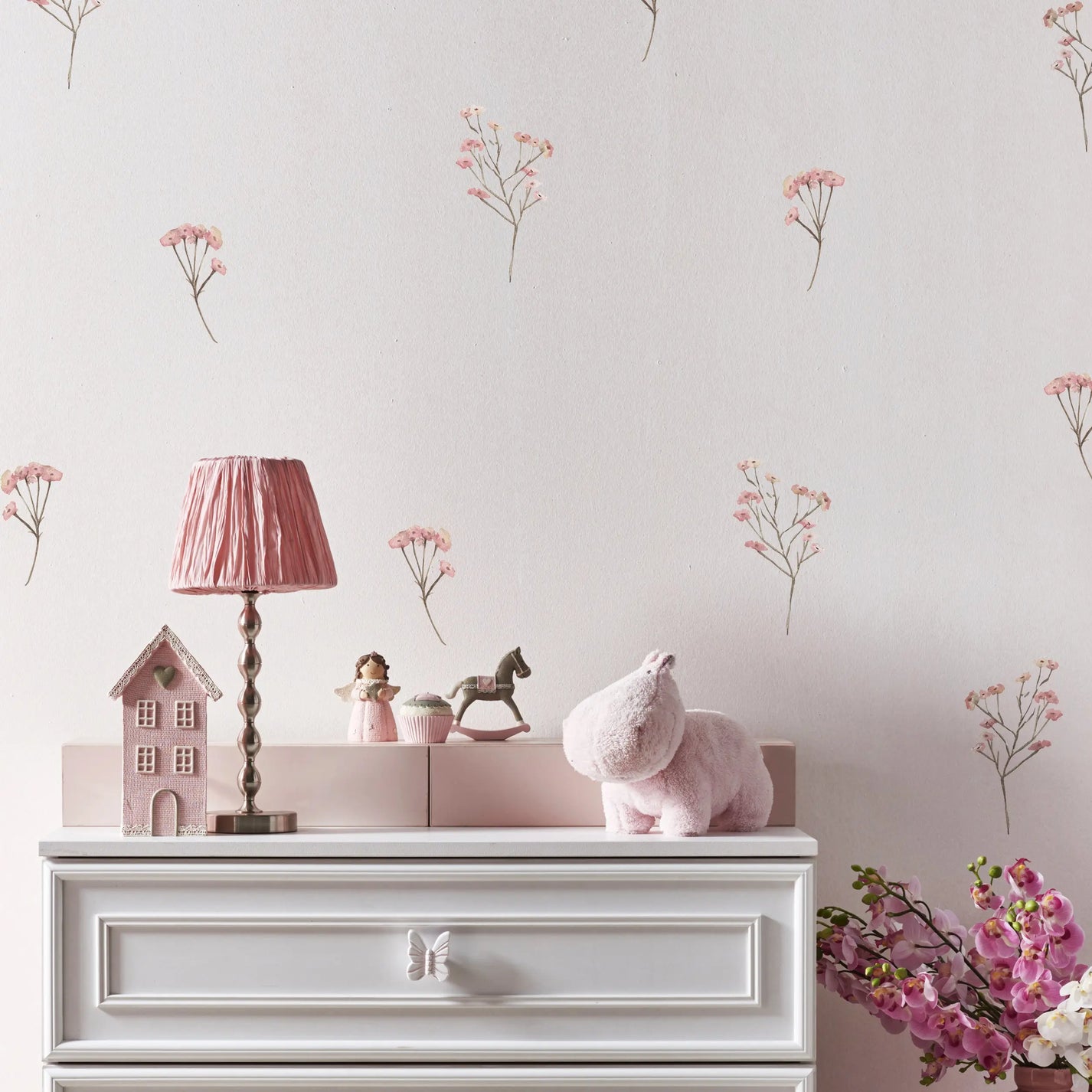 Pastel Pink Flower Wall Decal Set – Dizzy Duck Designs