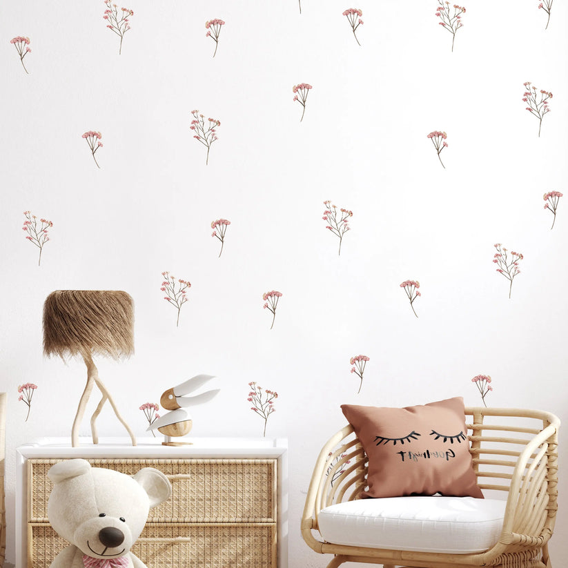 Pastel Pink Flower Wall Decal Set – Dizzy Duck Designs