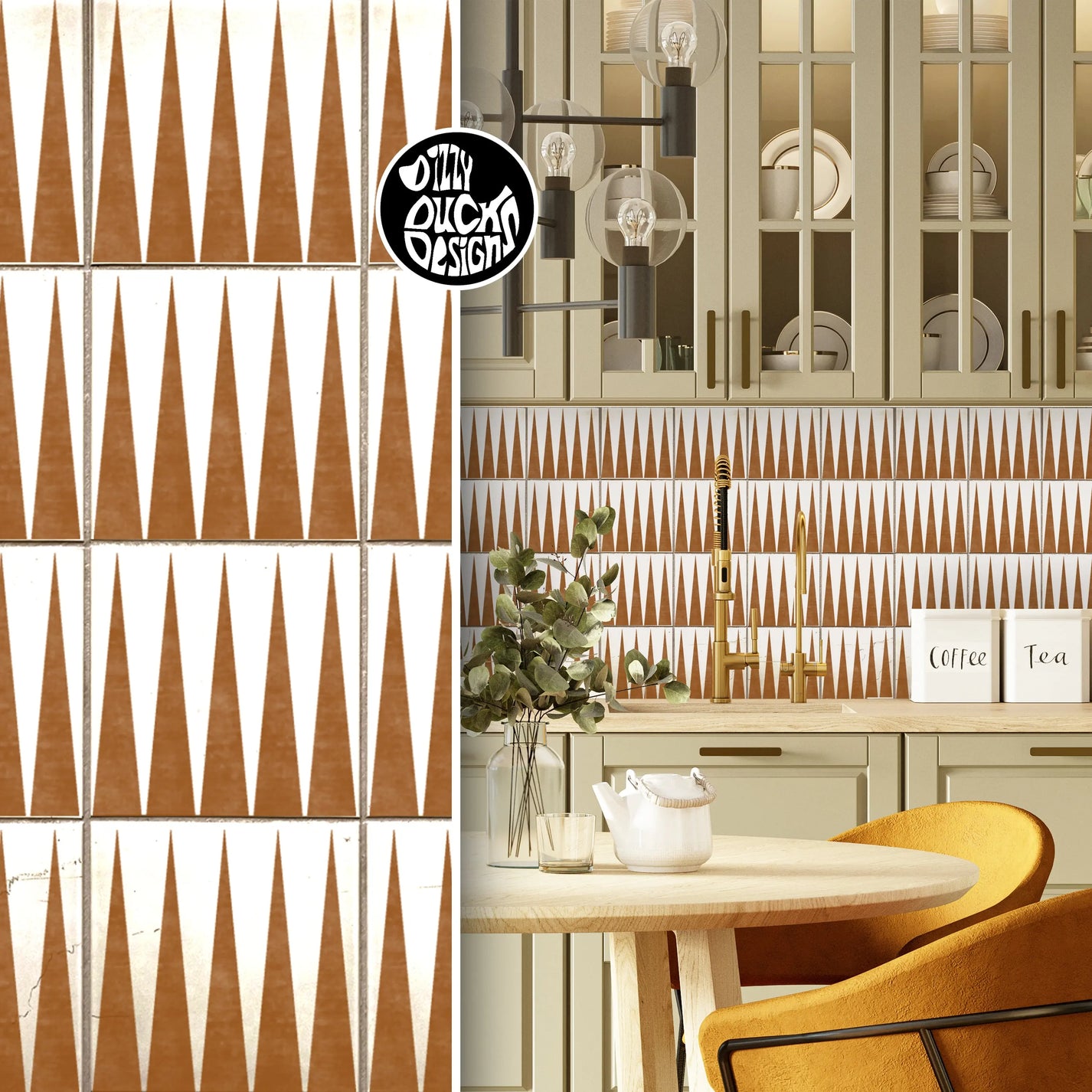 Slim Triangle Tile Stencil – Dizzy Duck Designs