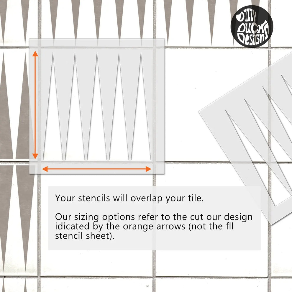 Slim Triangle Tile Stencil – Dizzy Duck Designs