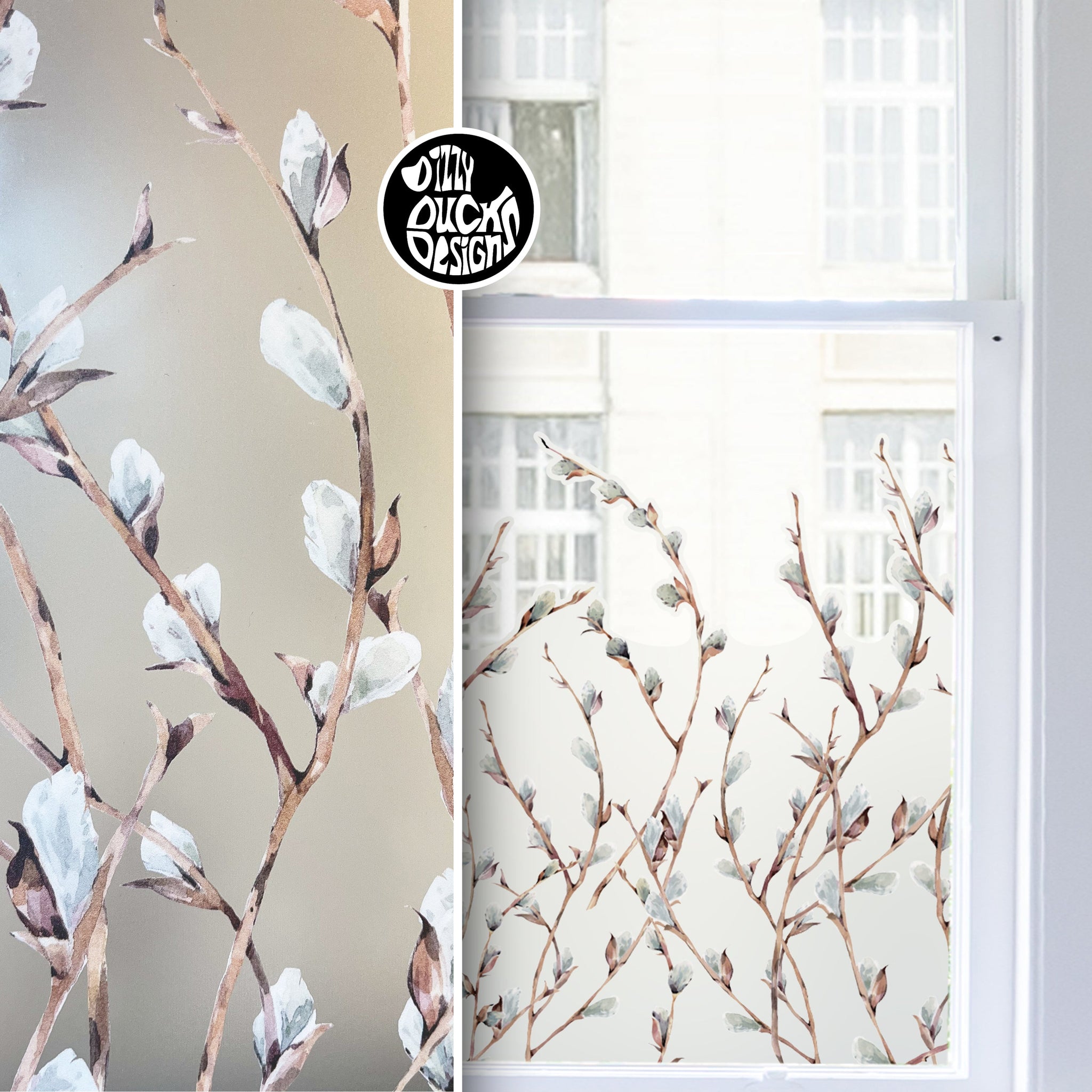 Willow Frosted Privacy Border Window Decal – Dizzy Duck Designs