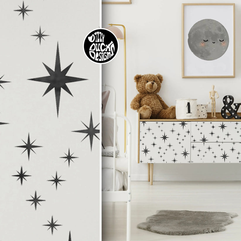 8-POINT STAR CLUSTER Furniture Stencil – Dizzy Duck Designs