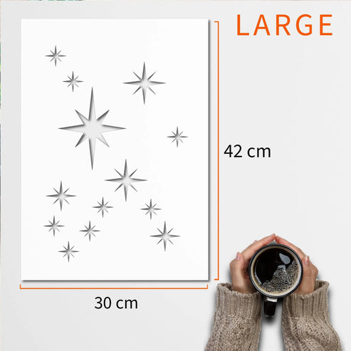 8-POINT STAR CLUSTER Furniture Stencil – Dizzy Duck Designs