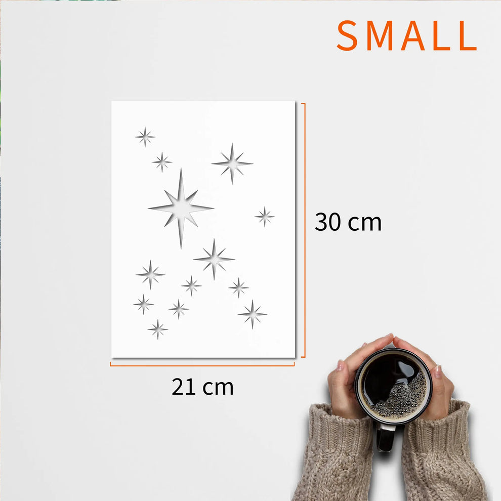 8 Point Star Cluster Furniture Stencil Dizzy Duck Designs