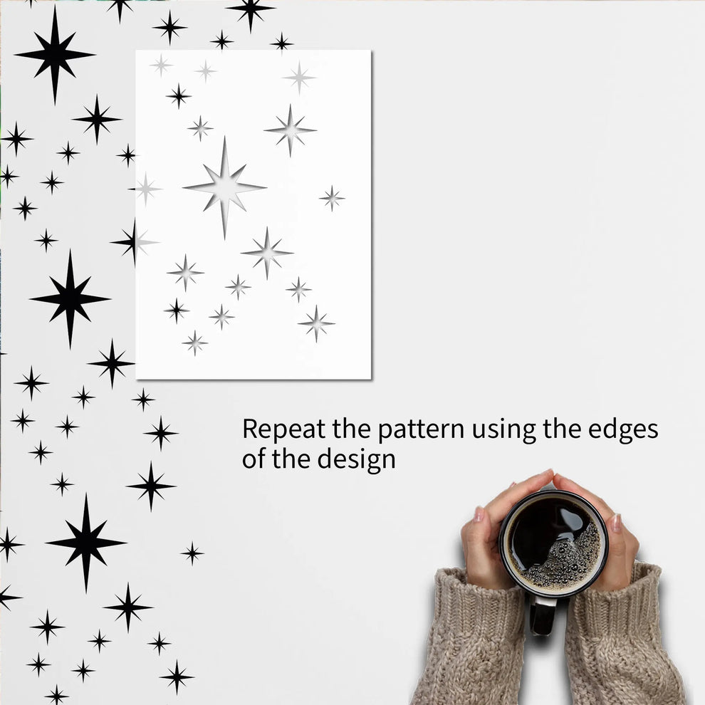 8-POINT STAR CLUSTER Furniture Stencil – Dizzy Duck Designs
