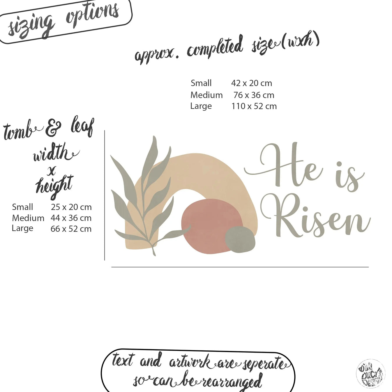 Boho He Is Risen Easter Empty Tomb Window Decal – Dizzy Duck Designs