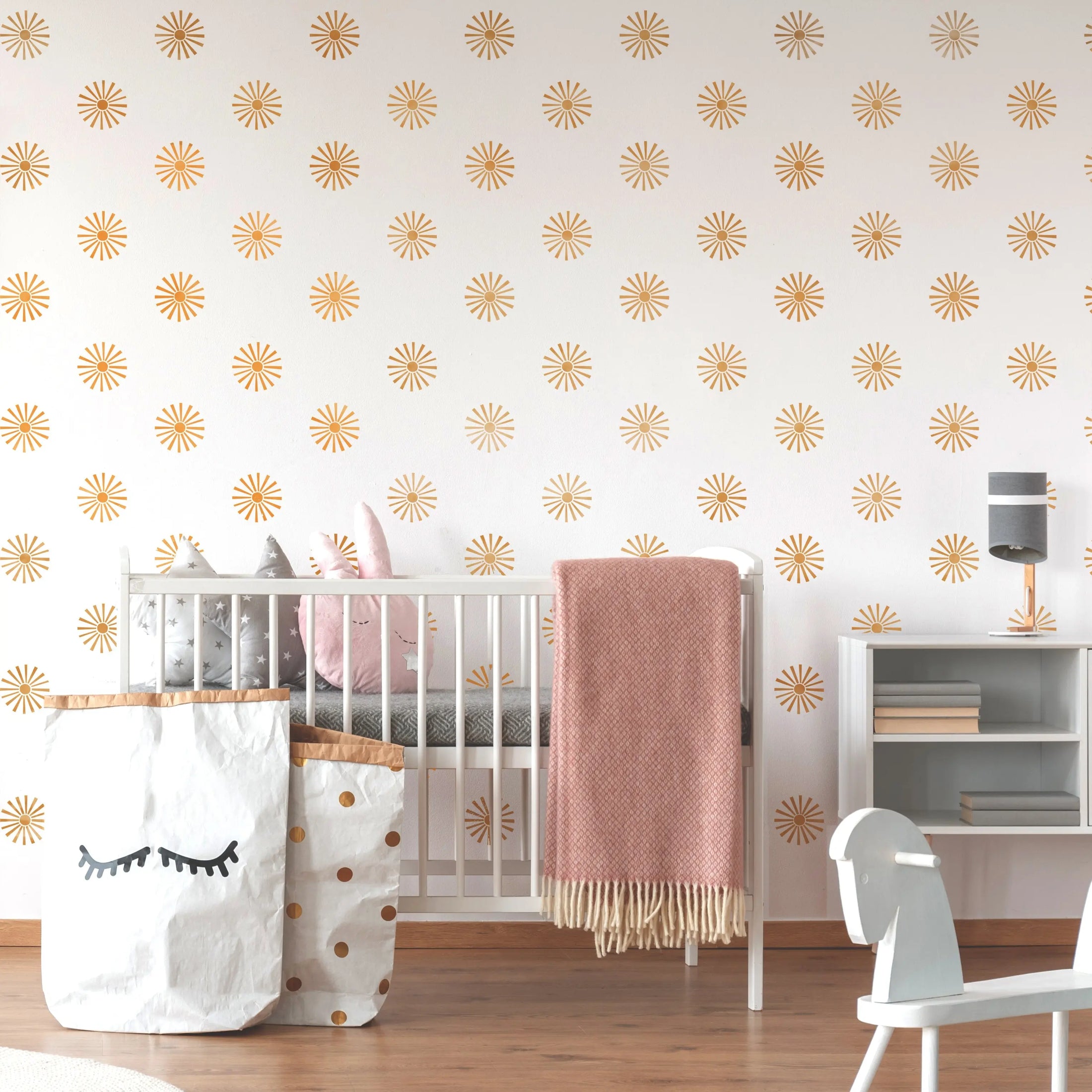 Boho Sun Rays Full Sun Wall Stencil – Dizzy Duck Designs