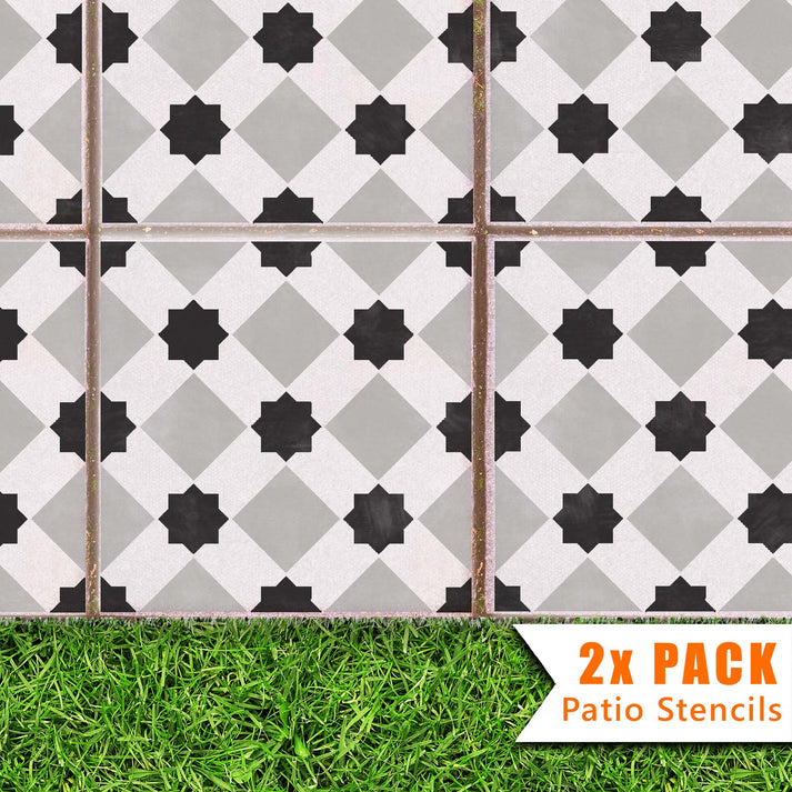 Bukan Patio Stencil - Square Slabs – Dizzy Duck Designs