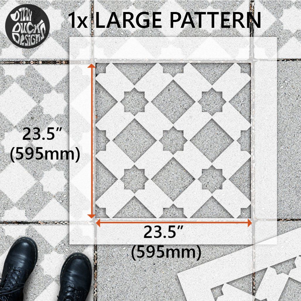 Bukan Patio Stencil - Square Slabs – Dizzy Duck Designs