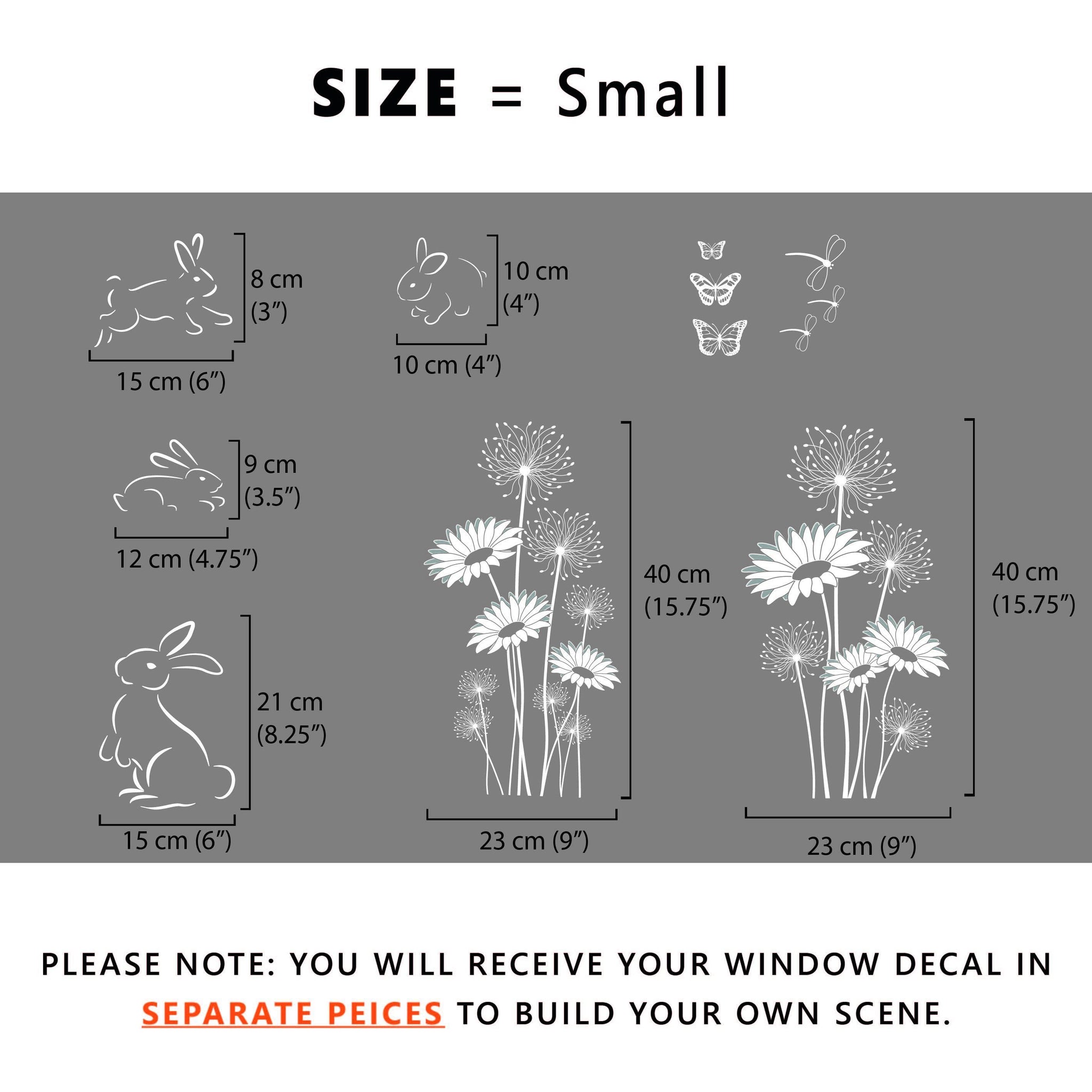 Bunny Meadow Scene Window Decal – Dizzy Duck Designs