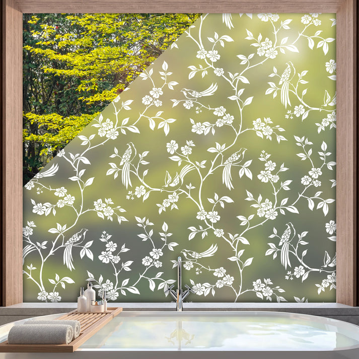 Chinoiserie Frosted Window Privacy Panel – Dizzy Duck Designs