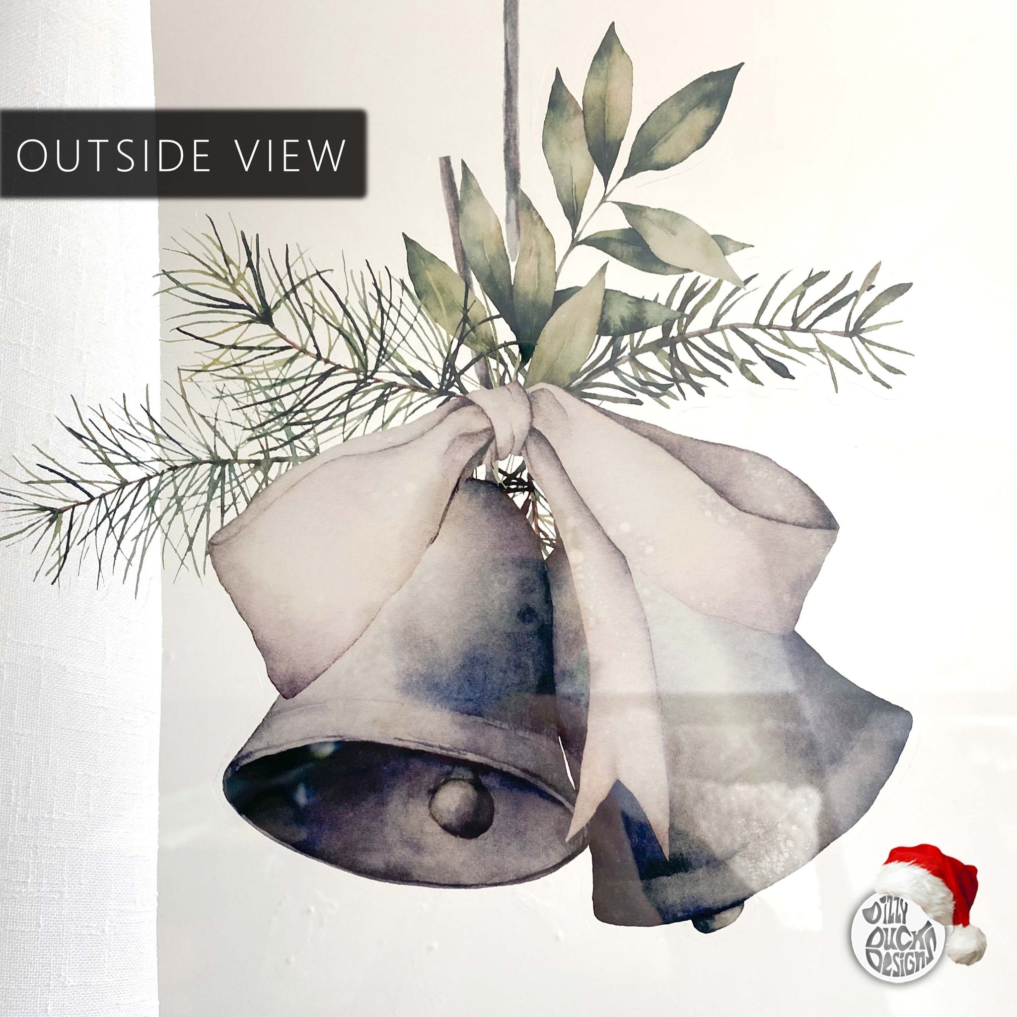 Christmas Bells & Bow Window Decal – Dizzy Duck Designs