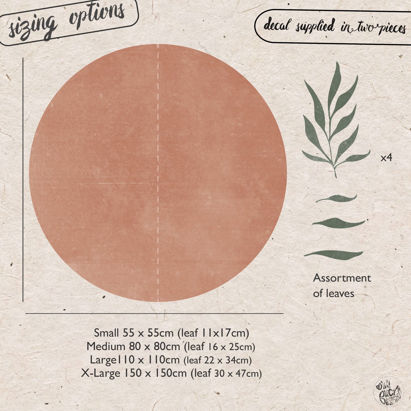 Circle & Leaves Wall Decal Set – Dizzy Duck Designs