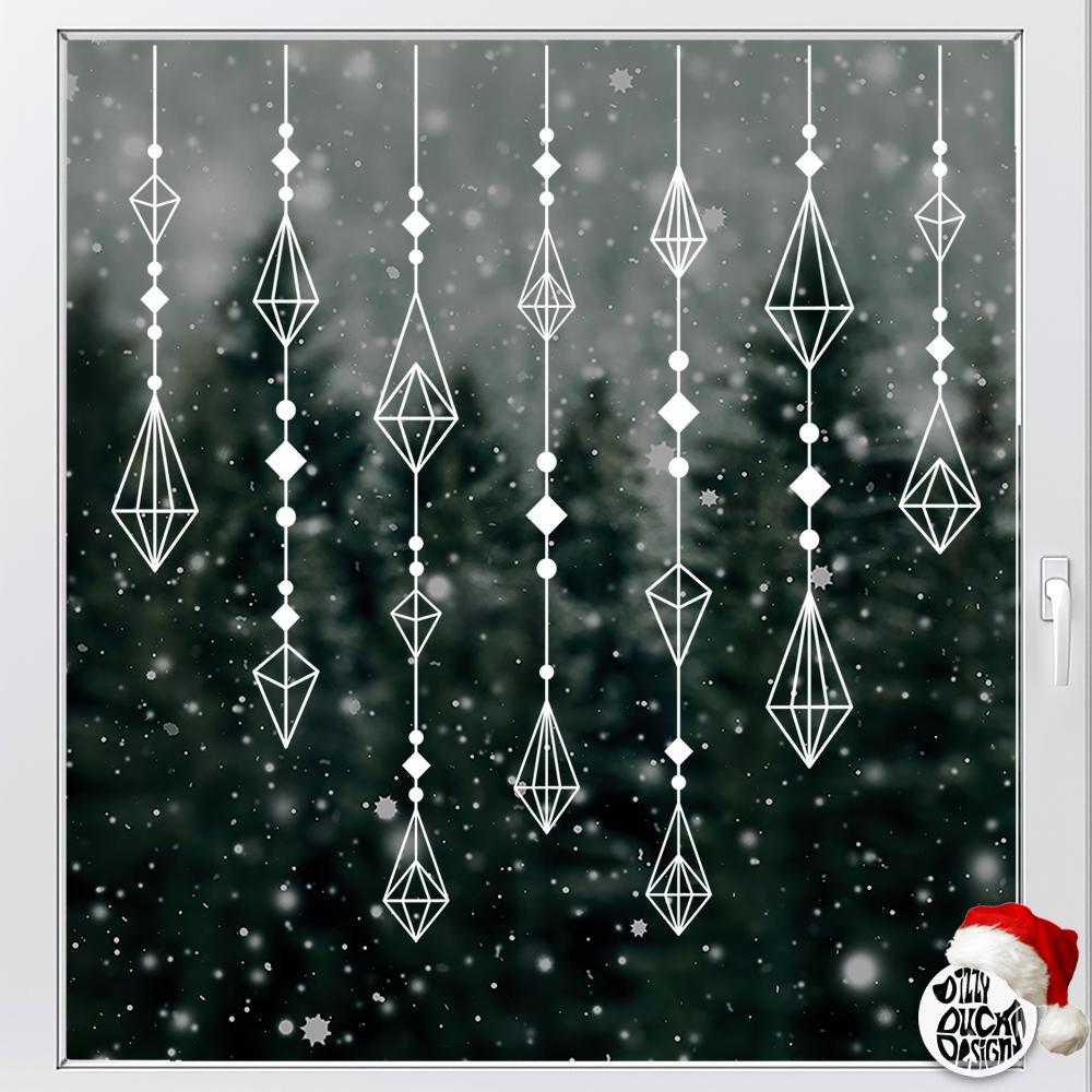 Diamond Bauble Christmas Window Decal Panel – Dizzy Duck Designs