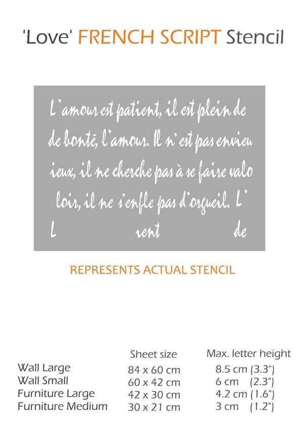 FRENCH SCRIPT Wall and Furniture Stencil – Dizzy Duck Designs