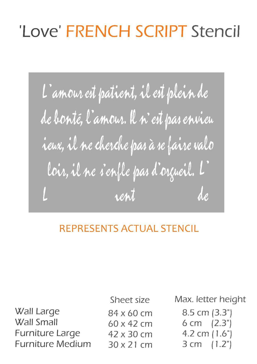 FRENCH SCRIPT Wall and Furniture Stencil – Dizzy Duck Designs