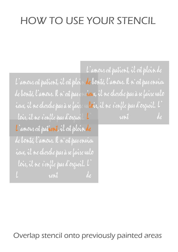 FRENCH SCRIPT Wall and Furniture Stencil – Dizzy Duck Designs