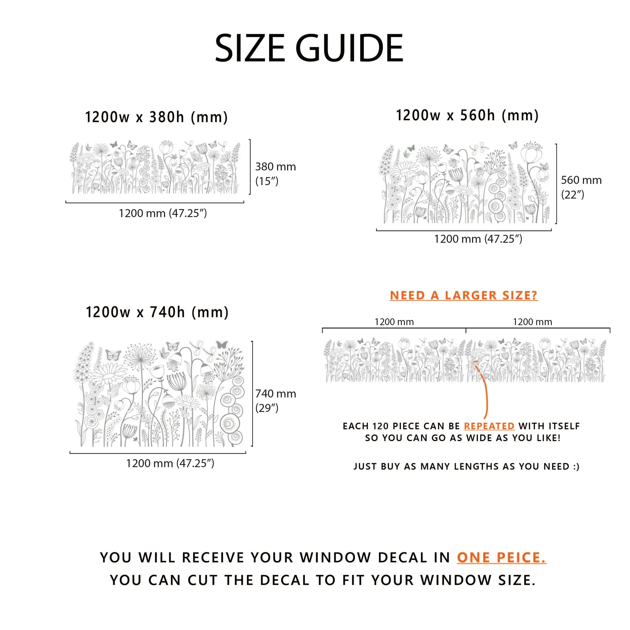 Flowers Border Window Decal – Dizzy Duck Designs