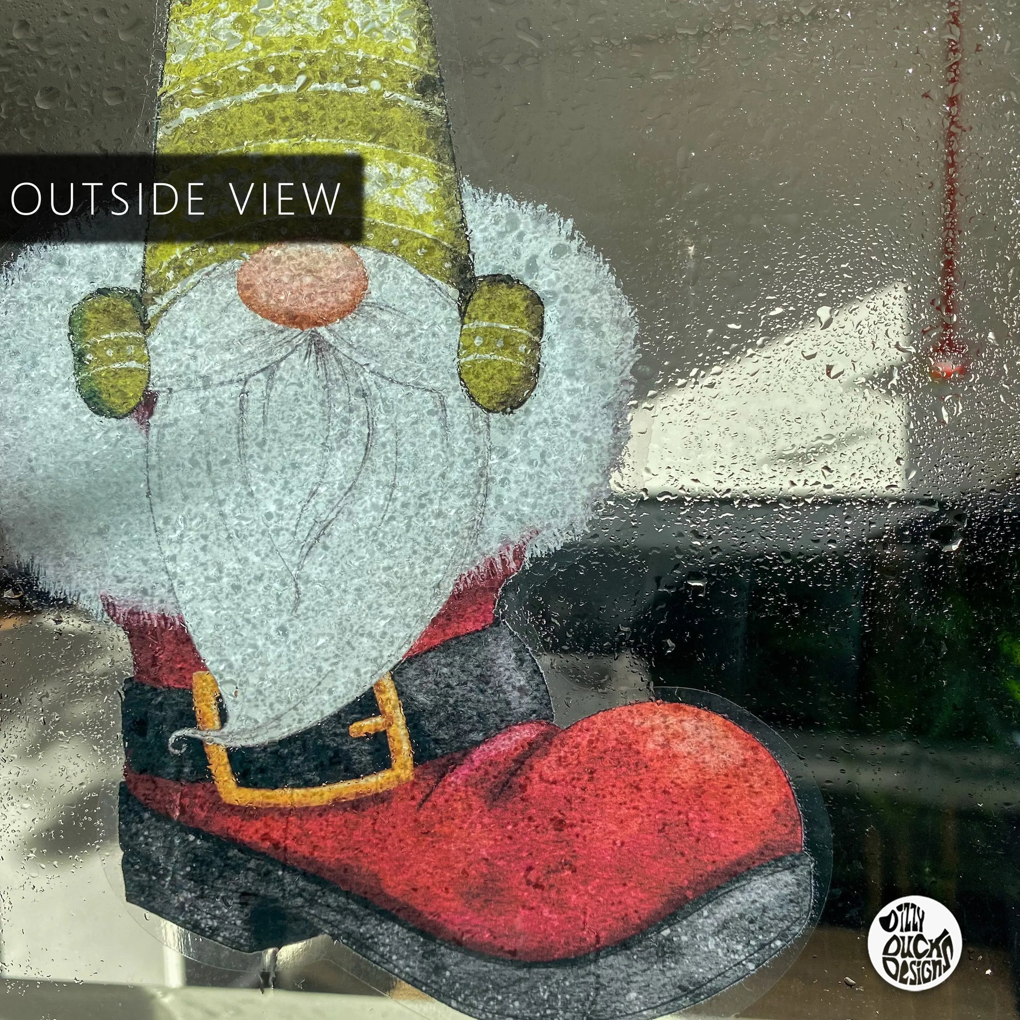 Green Boy Gnome Window Decal Set – Dizzy Duck Designs