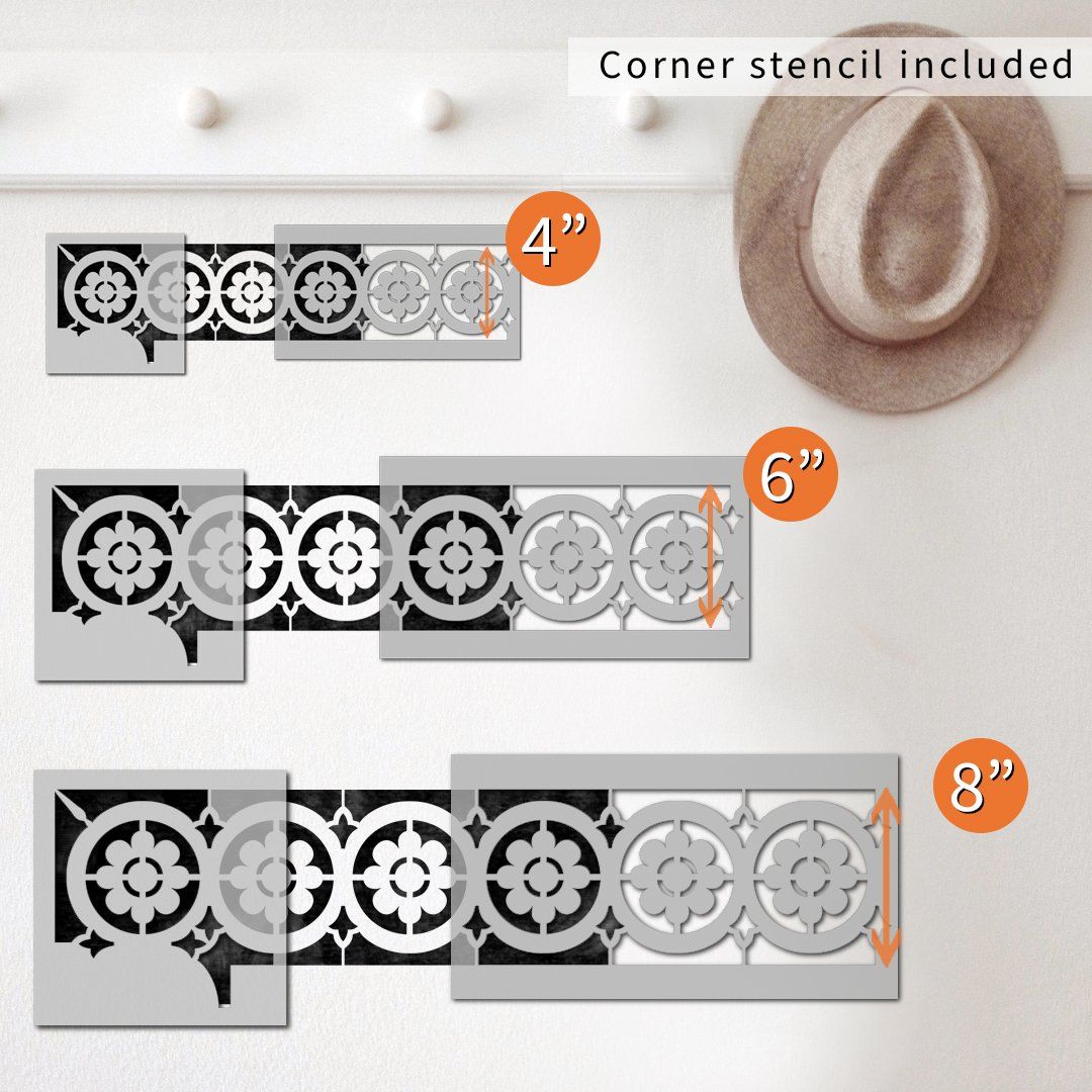 HARROW Tile Border Stencil – Dizzy Duck Designs