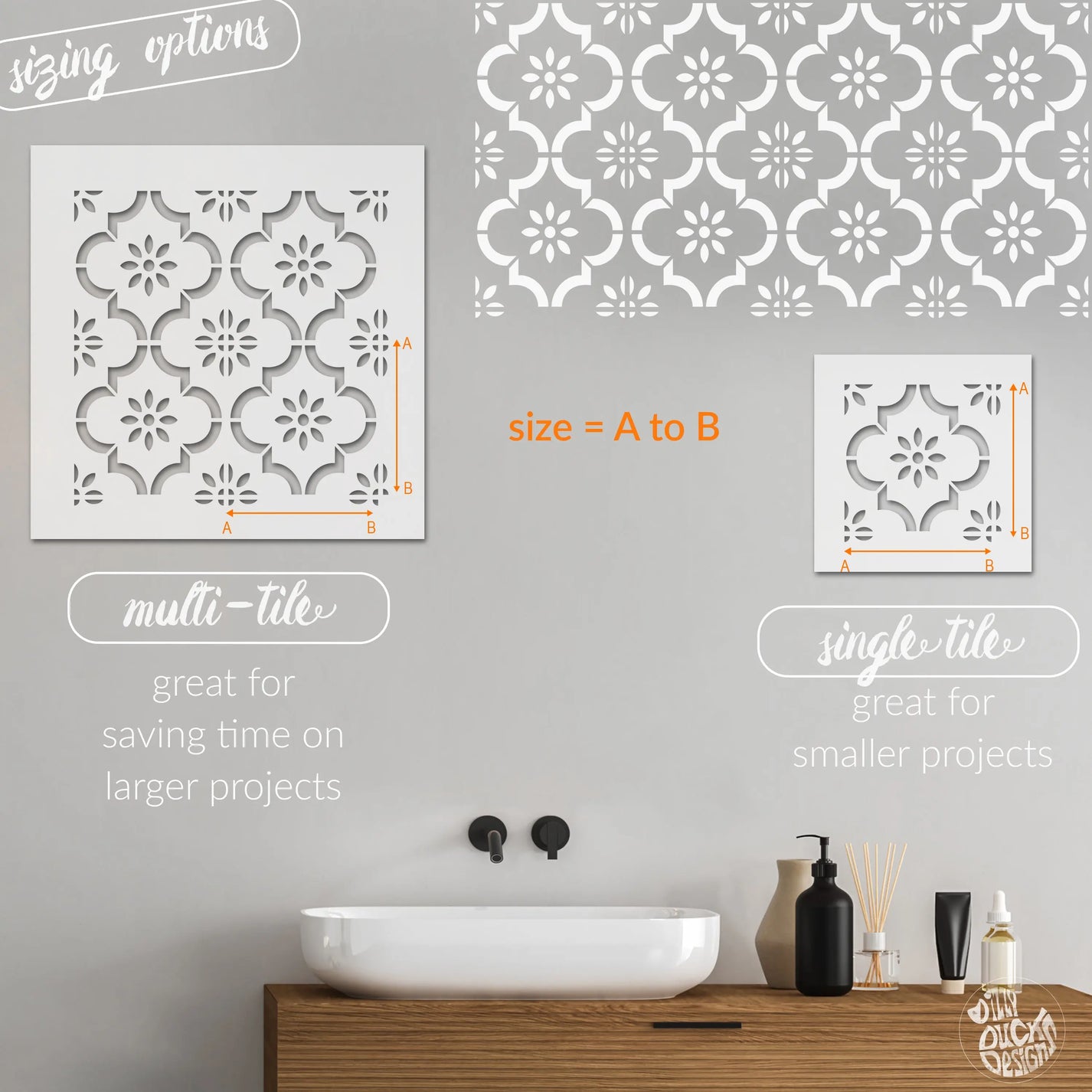 JANNAH Faux-Tile Stencil – Dizzy Duck Designs