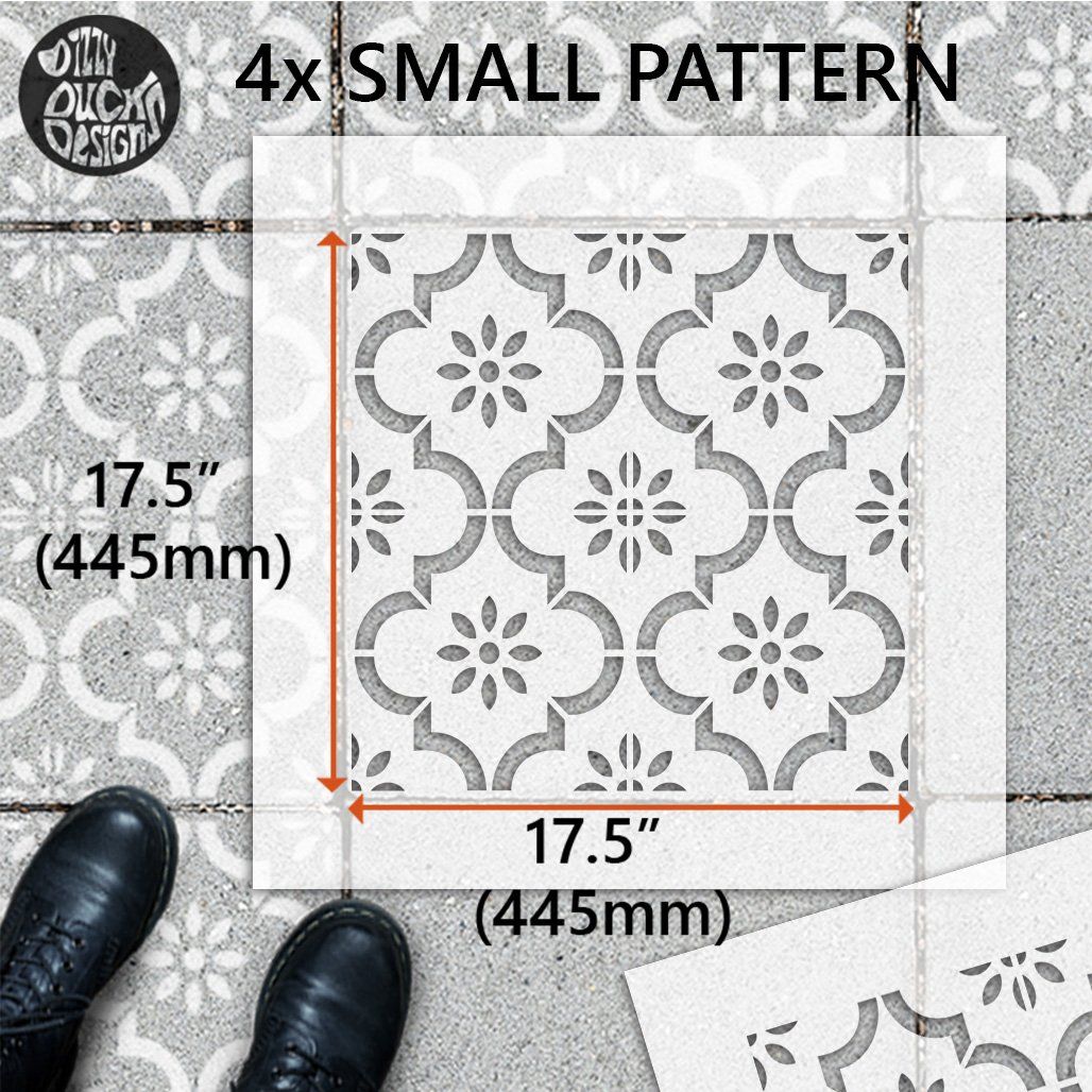 Jannah Patio Stencil - Square Slabs – Dizzy Duck Designs