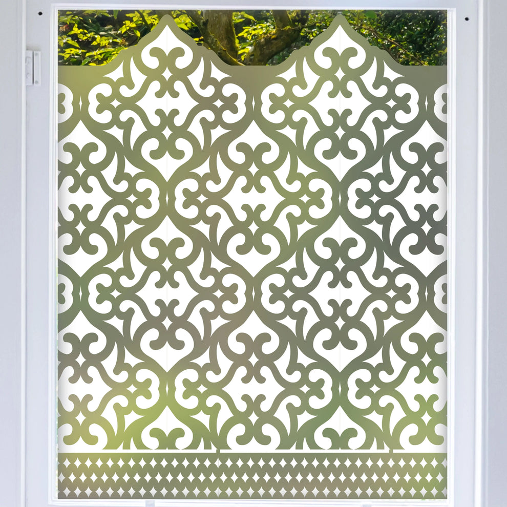 Karachi Frosted Window Privacy Border – Dizzy Duck Designs
