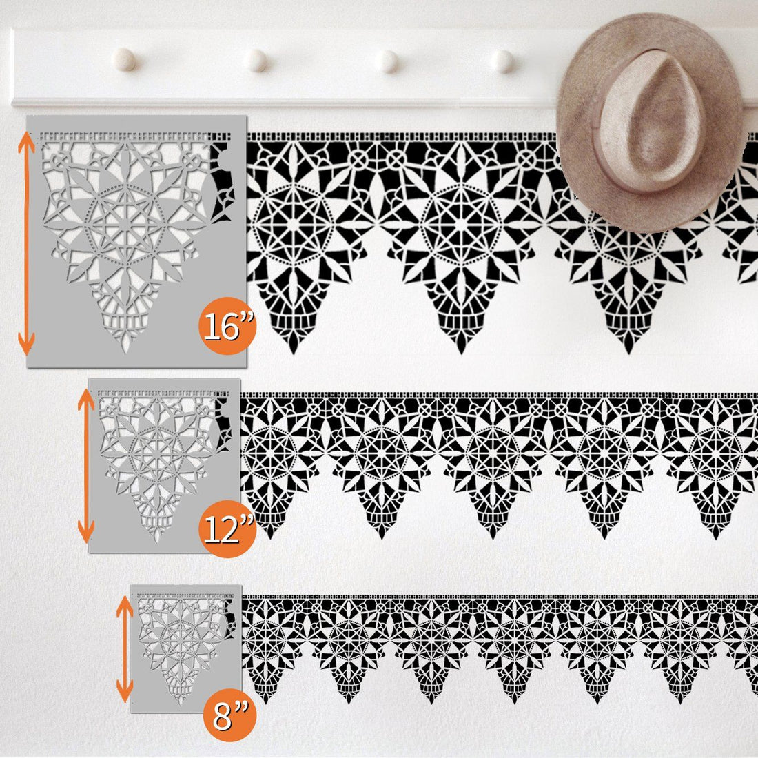 MACRAME Border Stencil – Dizzy Duck Designs