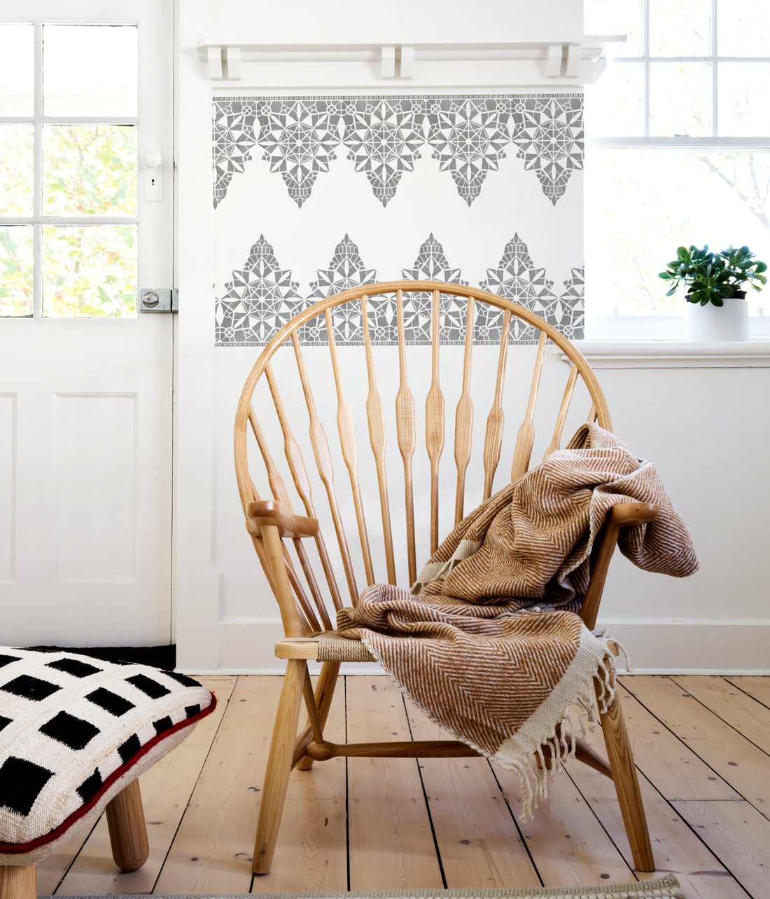 MACRAME Border Stencil – Dizzy Duck Designs