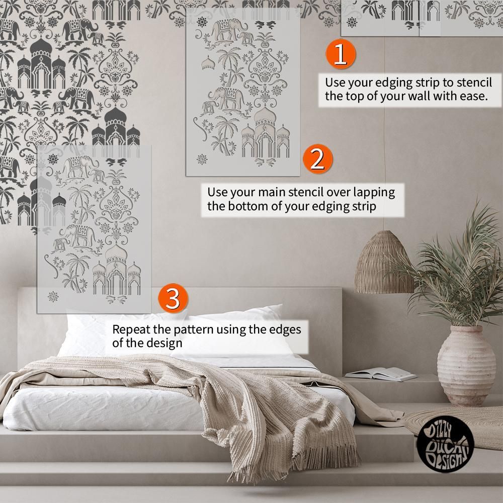 MUMBAI Wall Stencil – Dizzy Duck Designs
