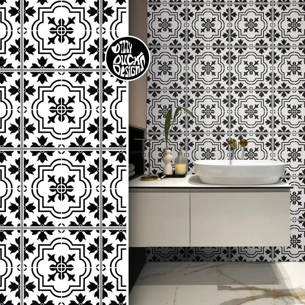 Marbella Faux-Tile Stencil – Dizzy Duck Designs