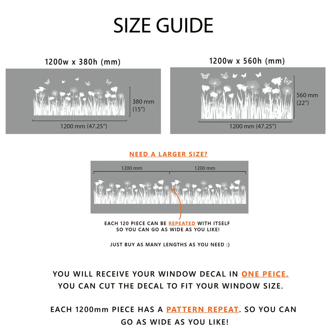 Meadow Border Window Decal – Dizzy Duck Designs